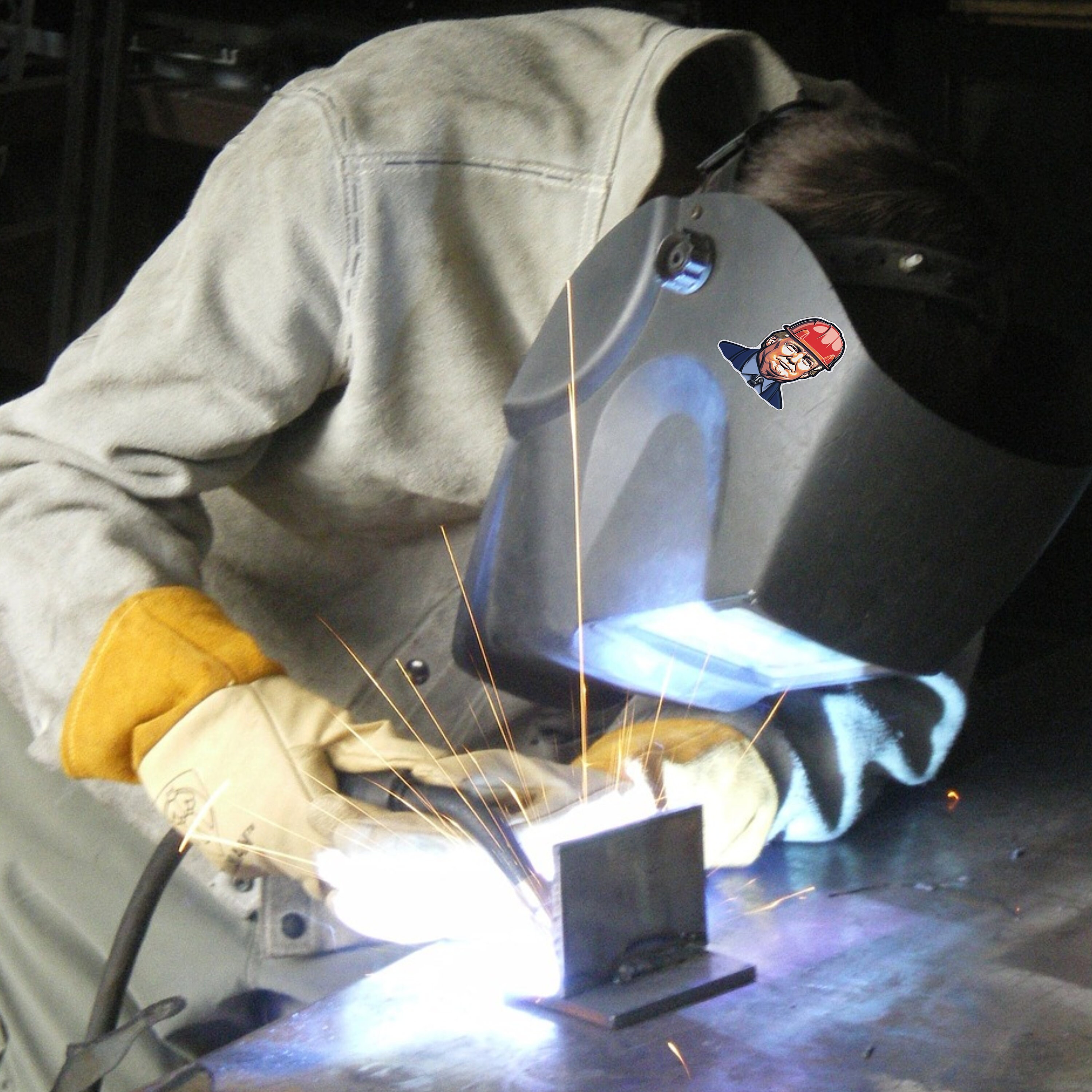 Donald Trump Hard Hat Sticker - Construction Work Sticker - Blue Collar ...