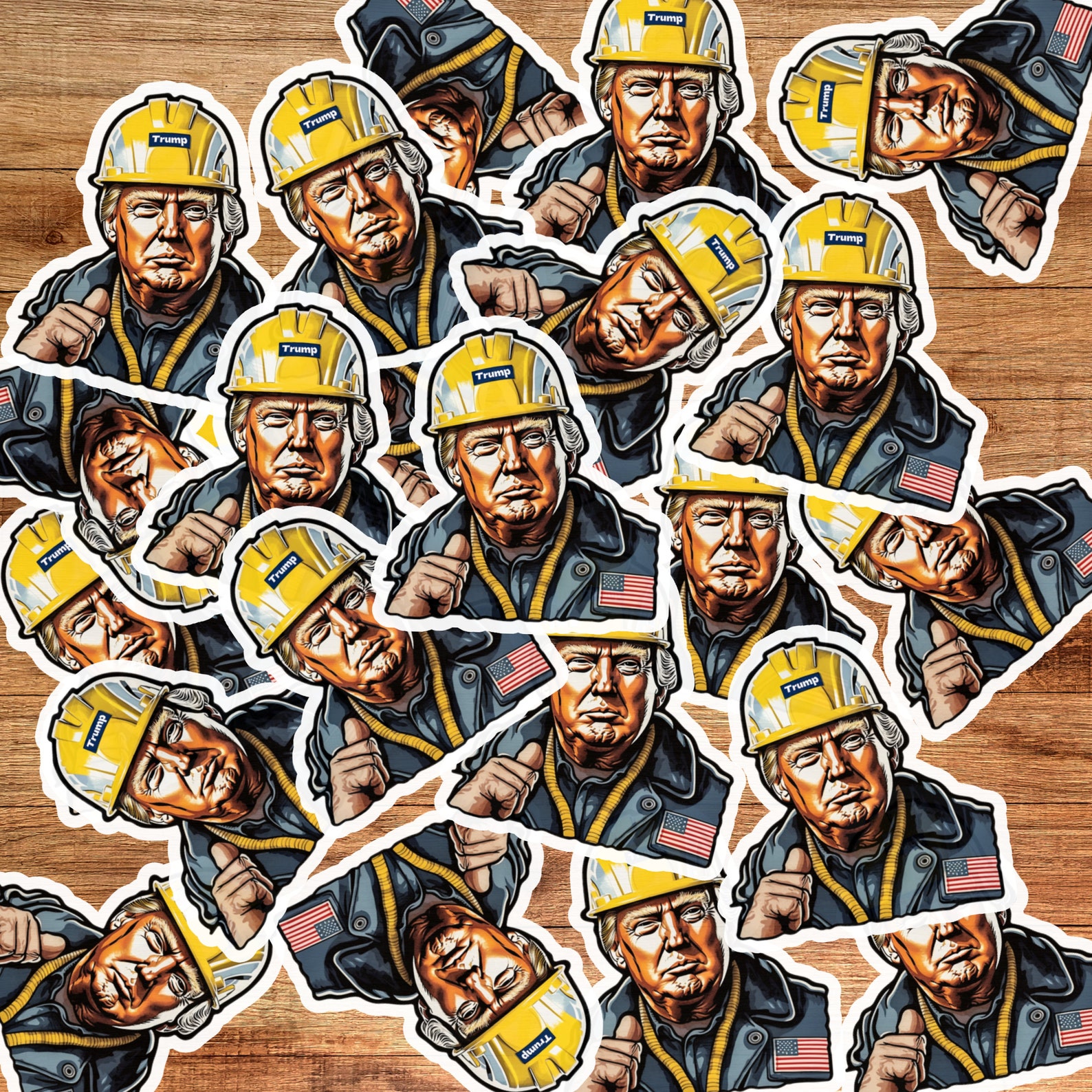 Donald Trump Hard Hat Sticker Construction Work Sticker Blue Collar ...