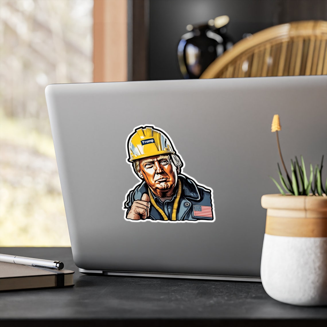 Donald Trump Hard Hat Sticker Construction Work Sticker Blue Collar ...