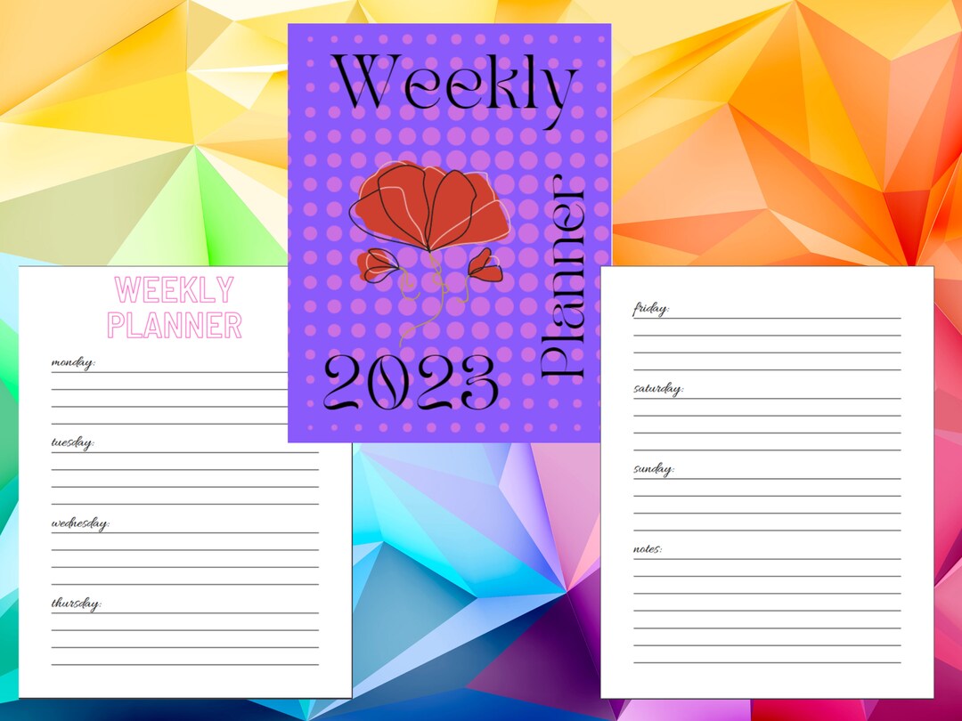 Printable Daily Diary 2023, Planner, Week to 2 Page, 105 Pages, Covers ...