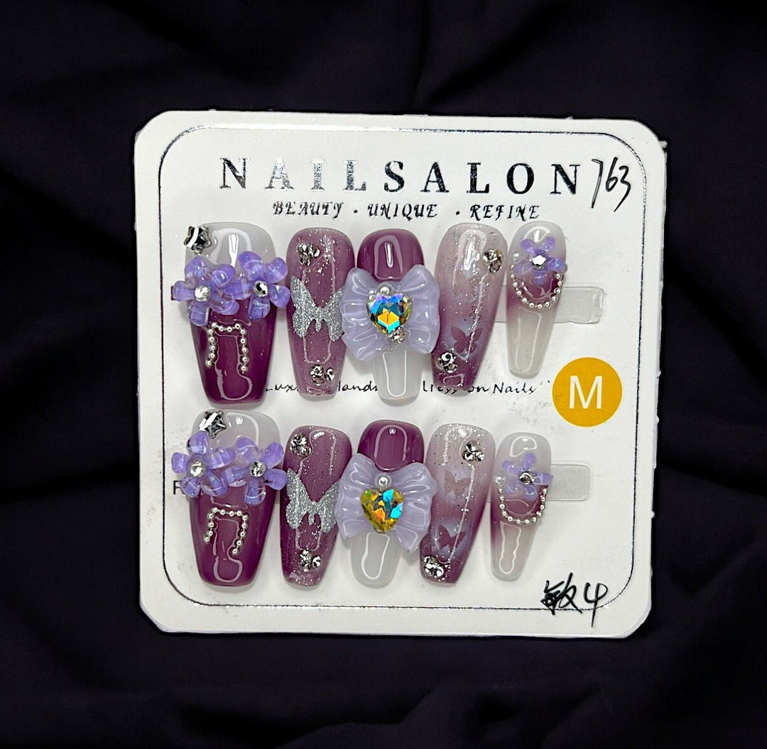 Long Length 100% Handmade Press-on Nails Superior Quality Fake Nails - Etsy