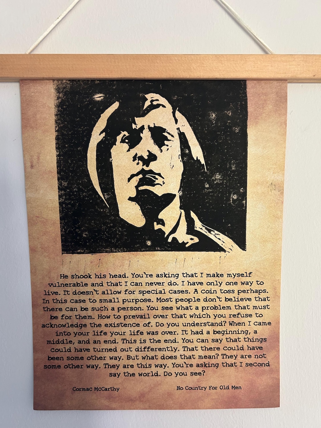 Anton Chigurh Lino Cut Print: No Country for Old Men Art - A4 - Etsy
