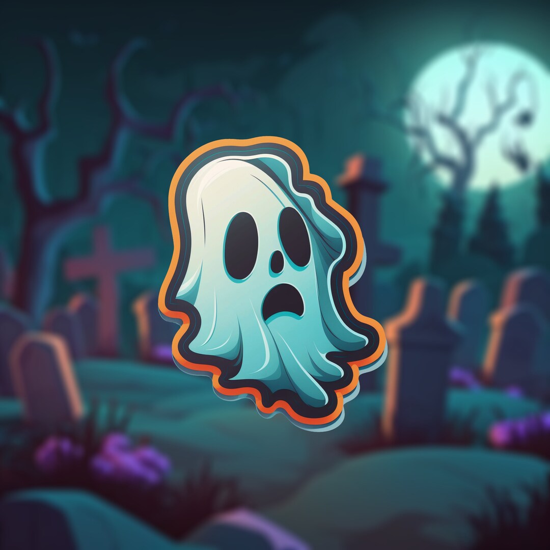 Scared Ghost Clipart Sticker Digital Art - Etsy
