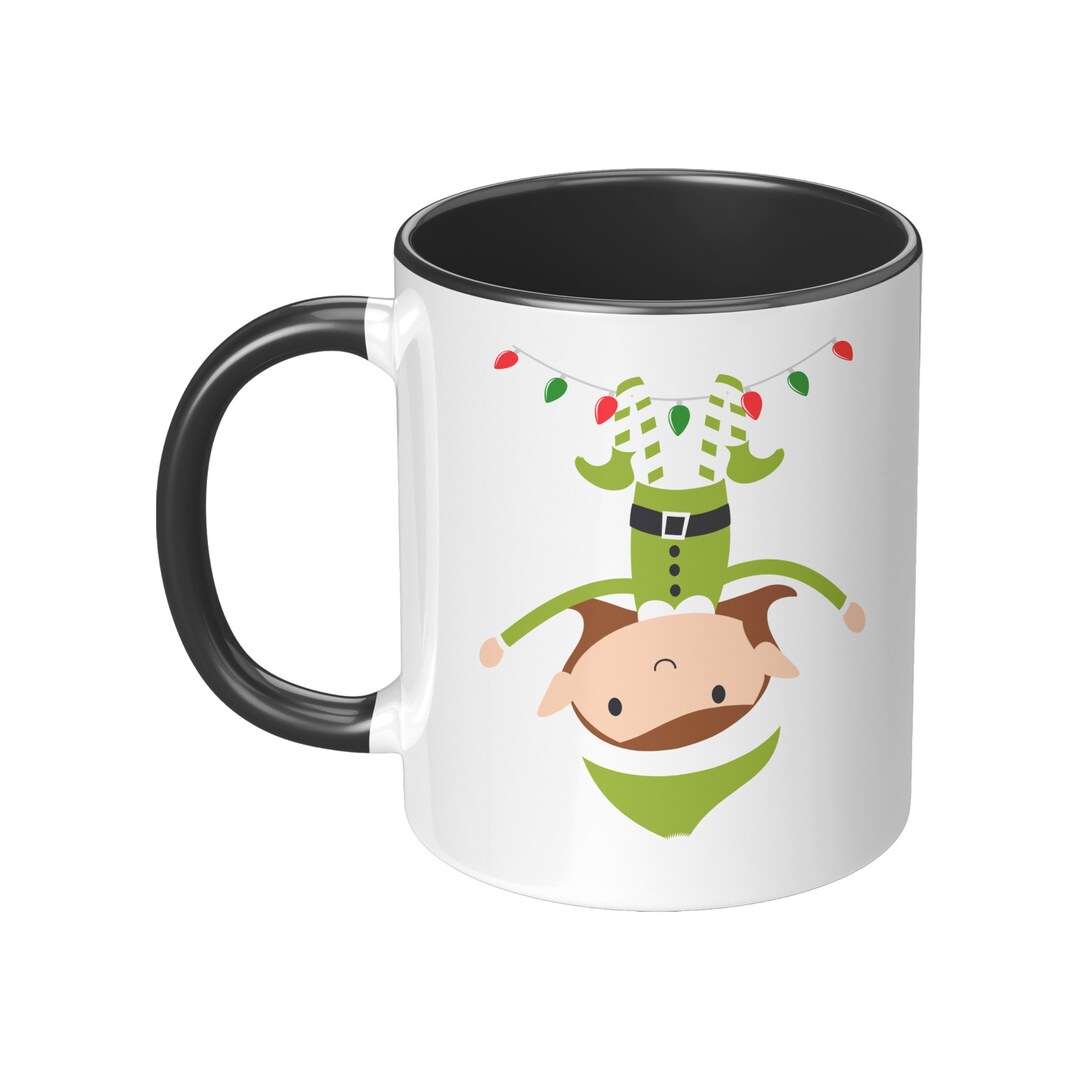 Christmas Elf Hanging Upside Down Mug, Funny Christmas Elf Mug Gift - Etsy