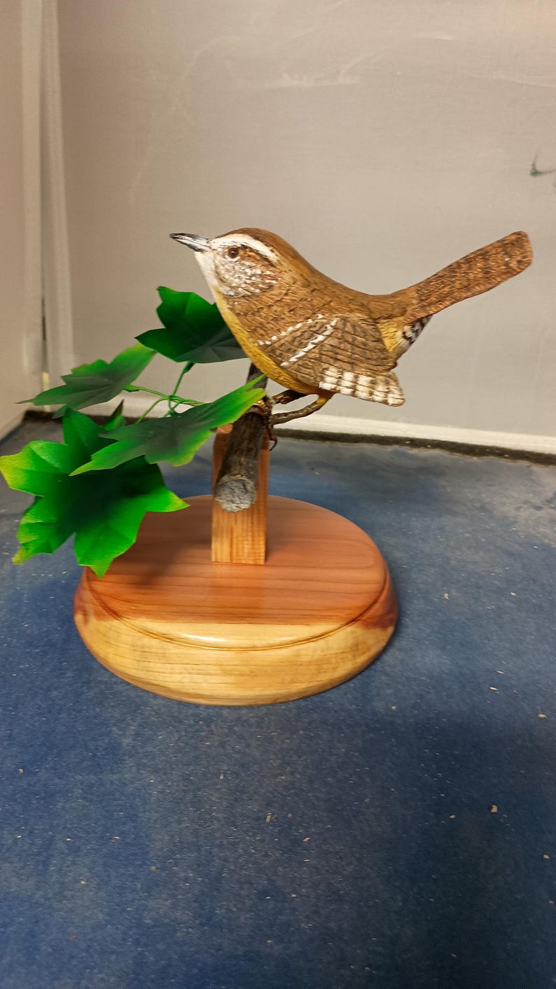 Hand Carved Life Size Carolina Wren - Etsy