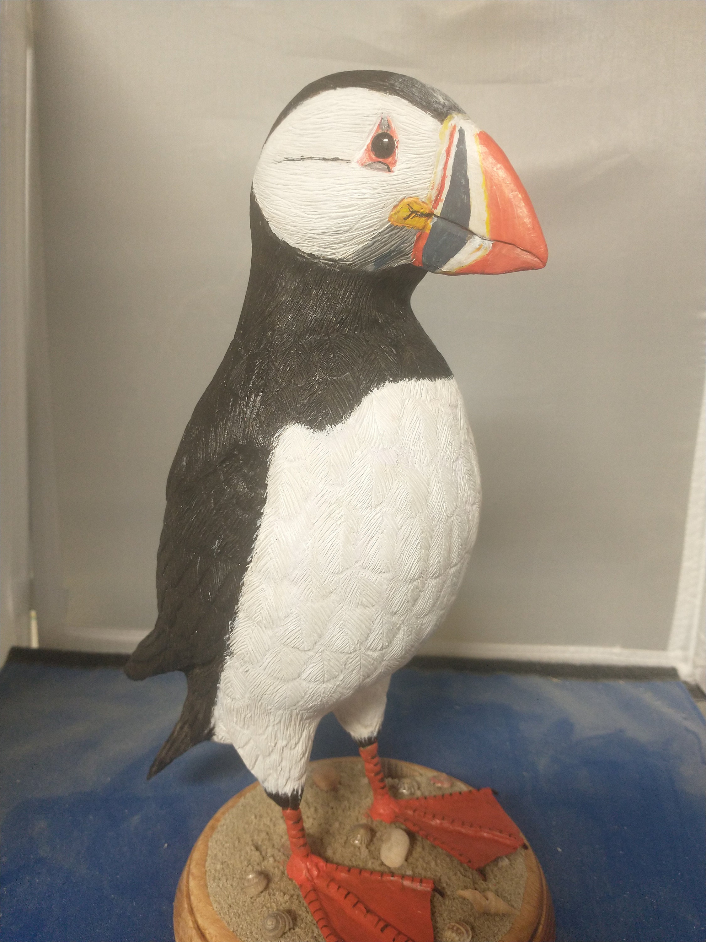 Hand Carved Life Size Atlantic Puffin - Etsy
