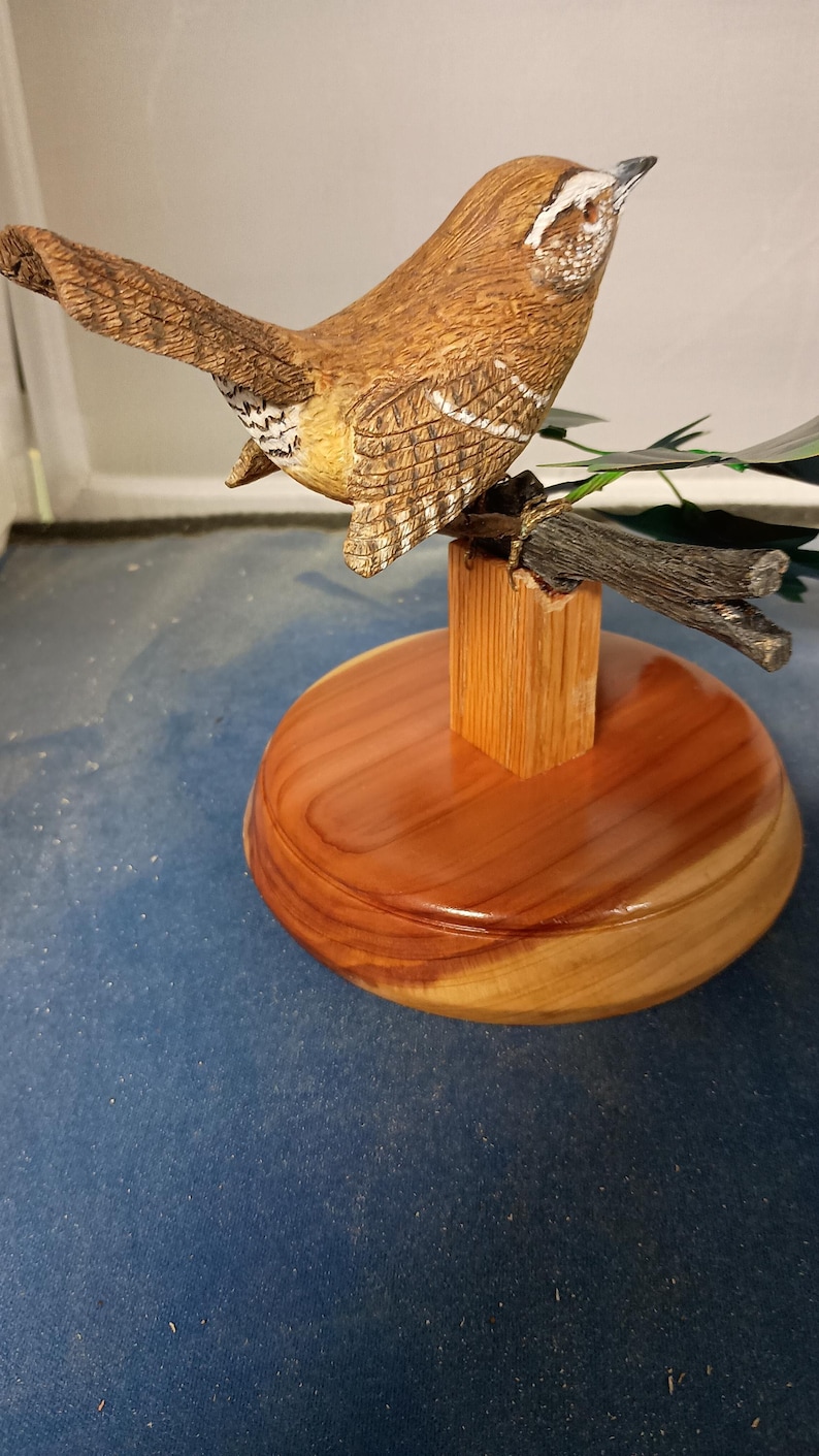 Hand Carved Life Size Carolina Wren - Etsy