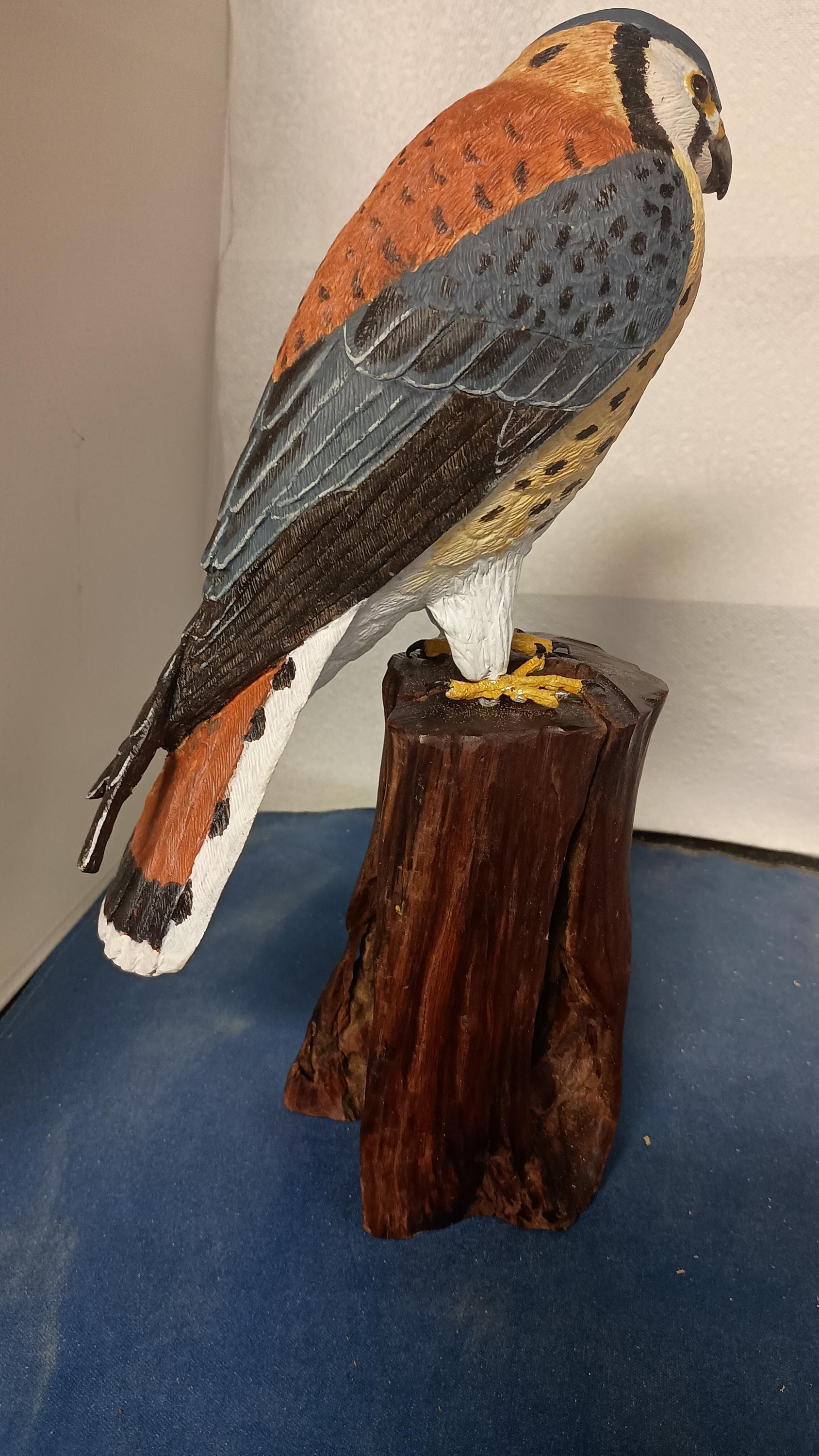 Hand Carved Life Size Kestrel - Etsy