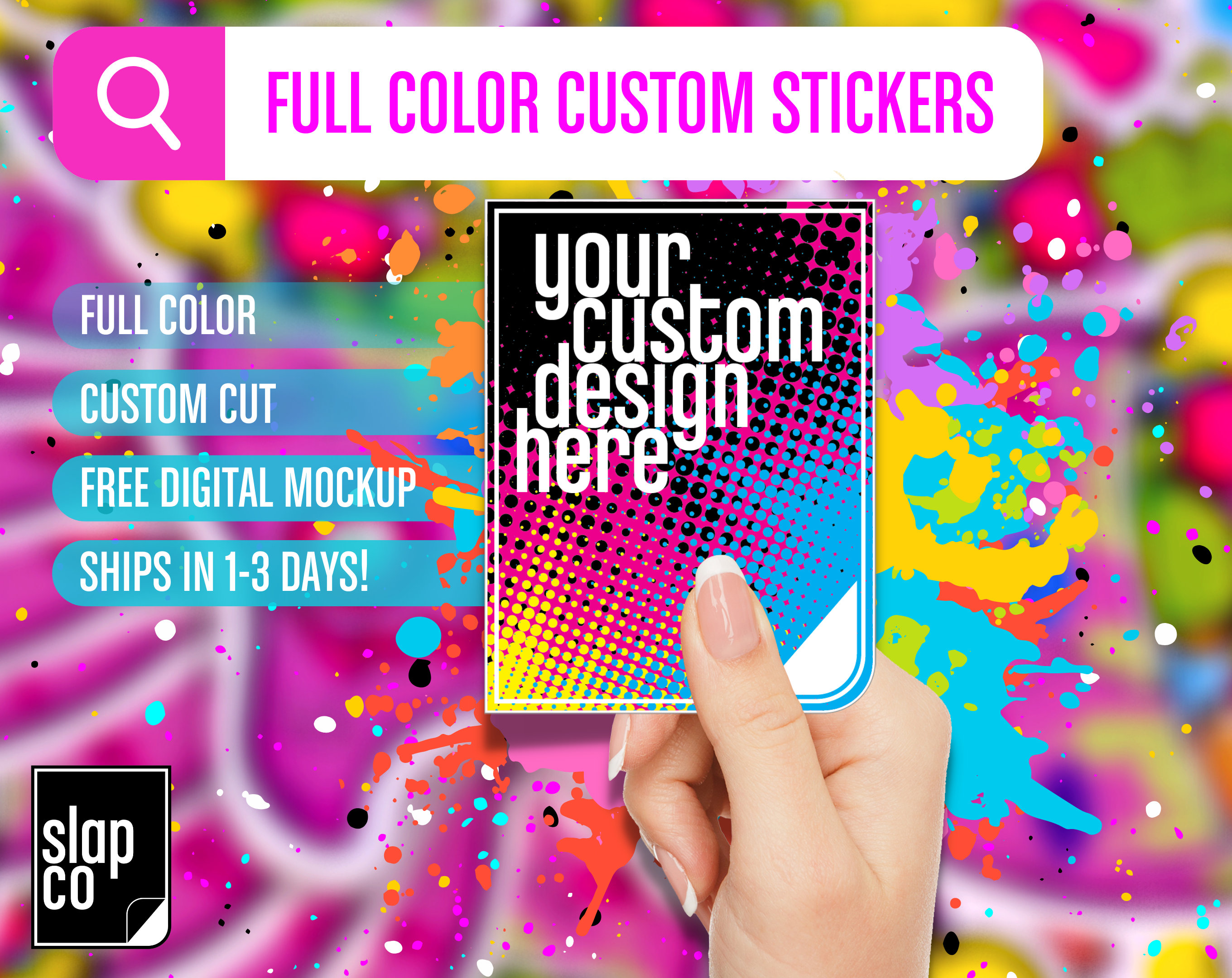 Bulk Custom Stickers for Your Business - Full Color - Waterproof Vinyl ...
