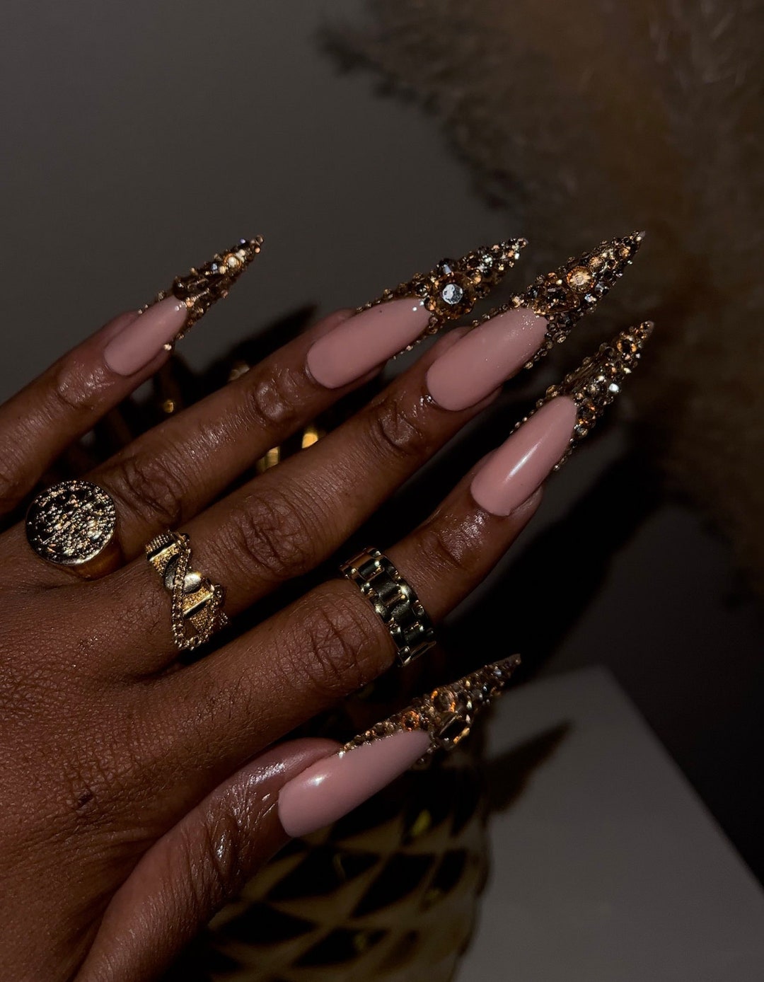 LADY LIBERTY Gold Press on Nails - Etsy