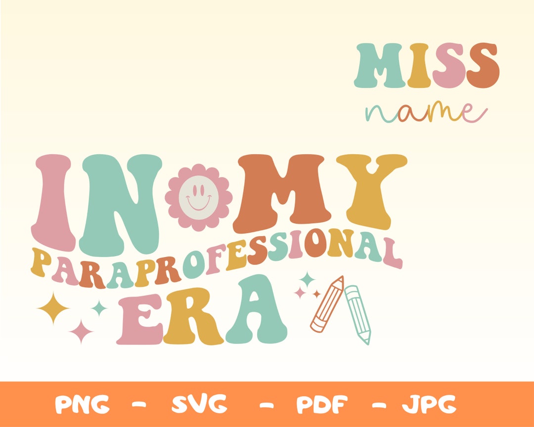 Personelized in My Paraprofessional Svg,png,in My Cool Paraprofessional Era Svg,teacher Png Svg ...