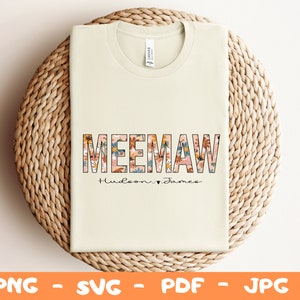 Floral Meemaw Grandchild Names Design (digital Download) - Etsy