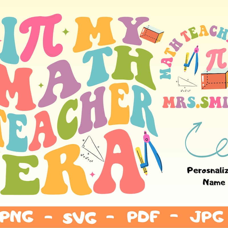 Math Teacher Svg - Etsy
