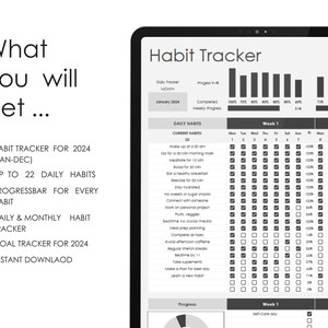 HABIT GOAL Tracker for Every Day in 2024 - Etsy