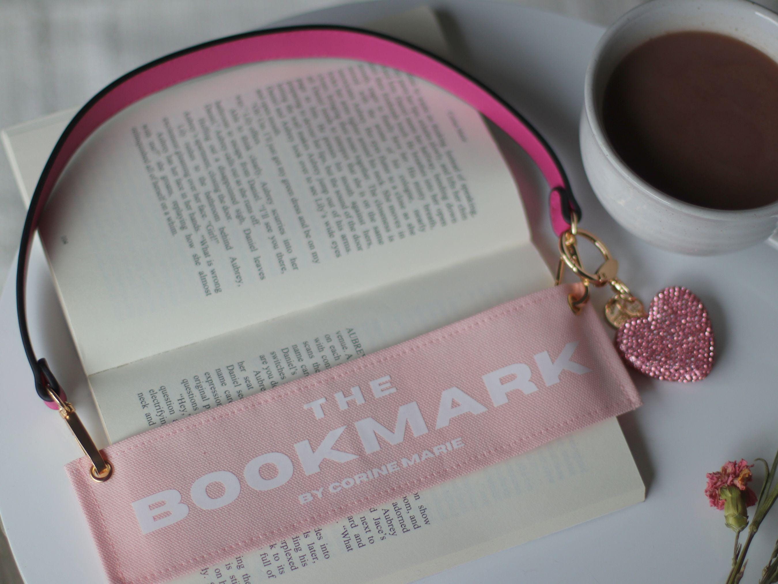 Bookmark With Detachable Handle, Book Carrier, Pink Faux Leather ...