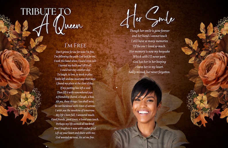 8-page Funeral Program Book Design | Harvest & Fall Inspired | Obituary ...