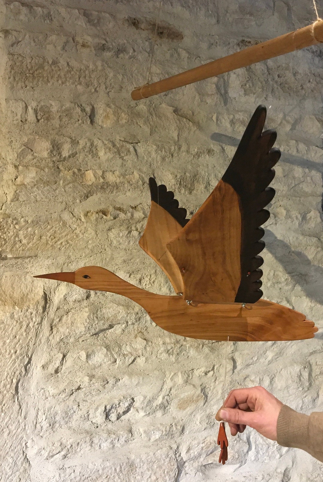 Wooden Stork Mobile - Arts and Crafts - Handmade - Reclaimed Wood - Etsy