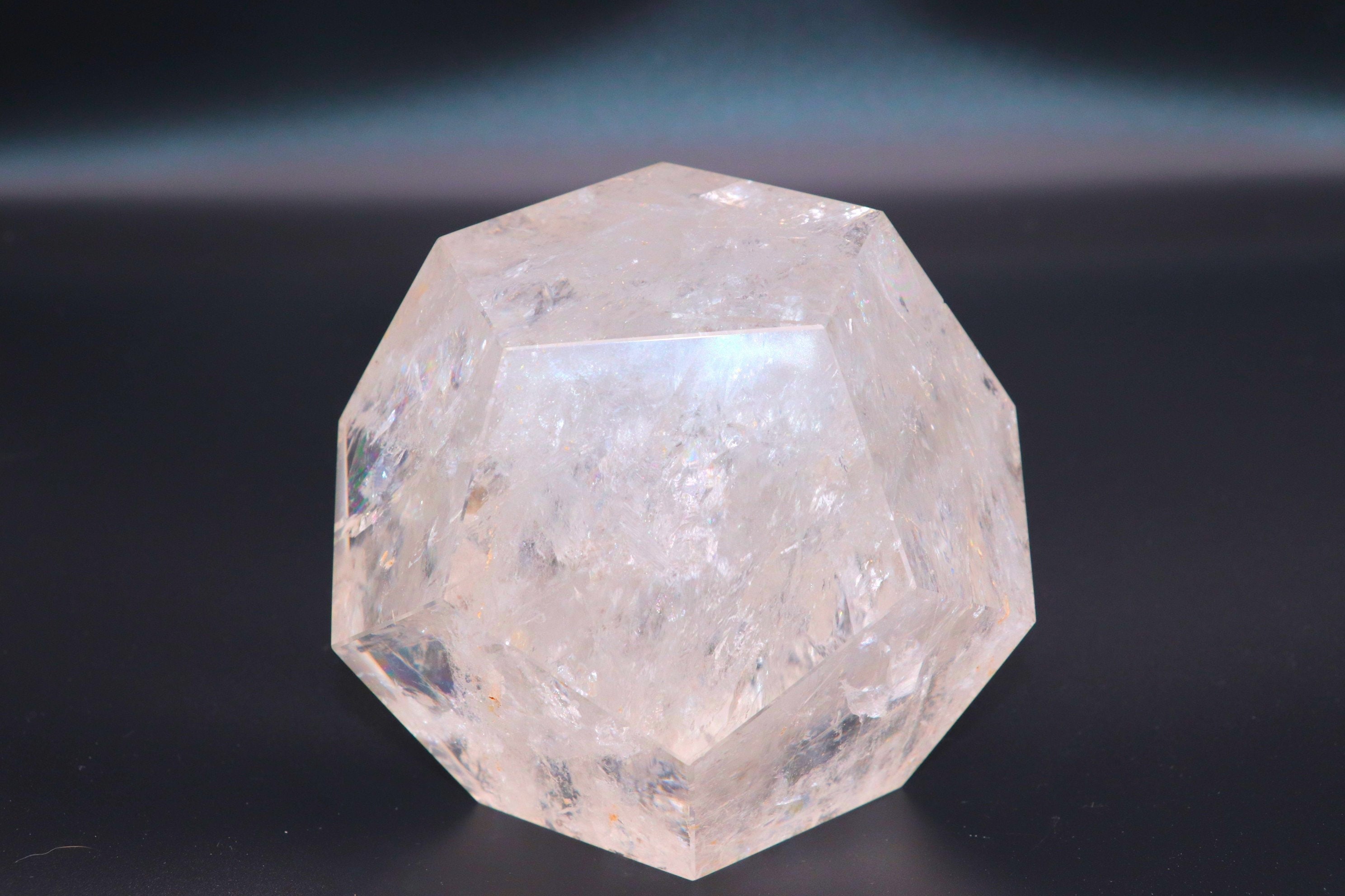 Rare and Exceptional 2kg Crystal Dodecahedron With Rainbow, 13cm ...