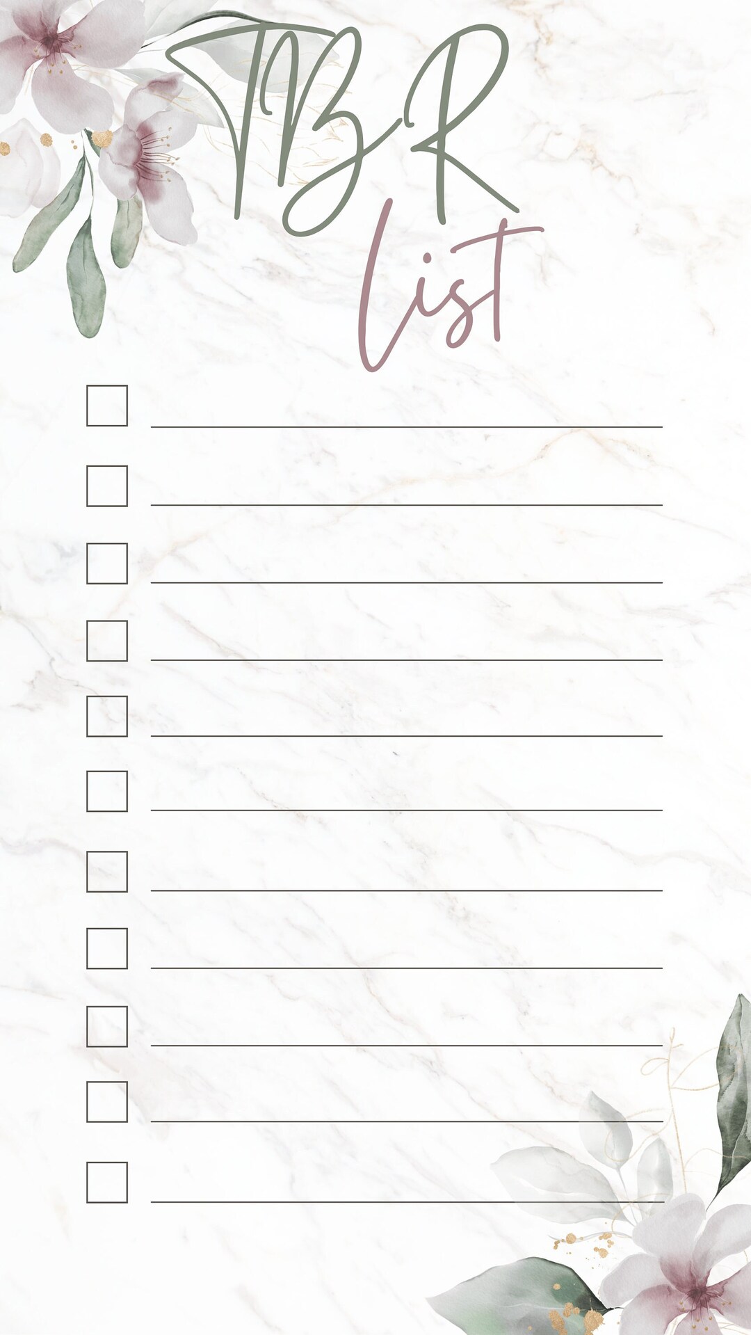 To Be Read List Floral Print Download - Etsy