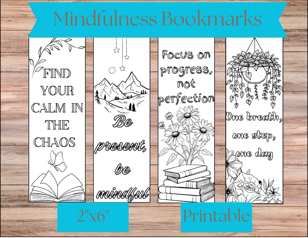 Printable Mindfulness Coloring Bookmarks - Etsy