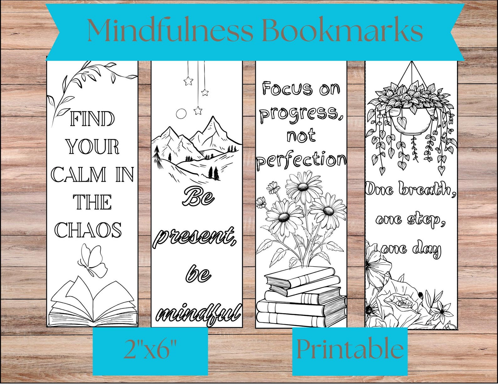 Printable Mindfulness Coloring Bookmarks - Etsy