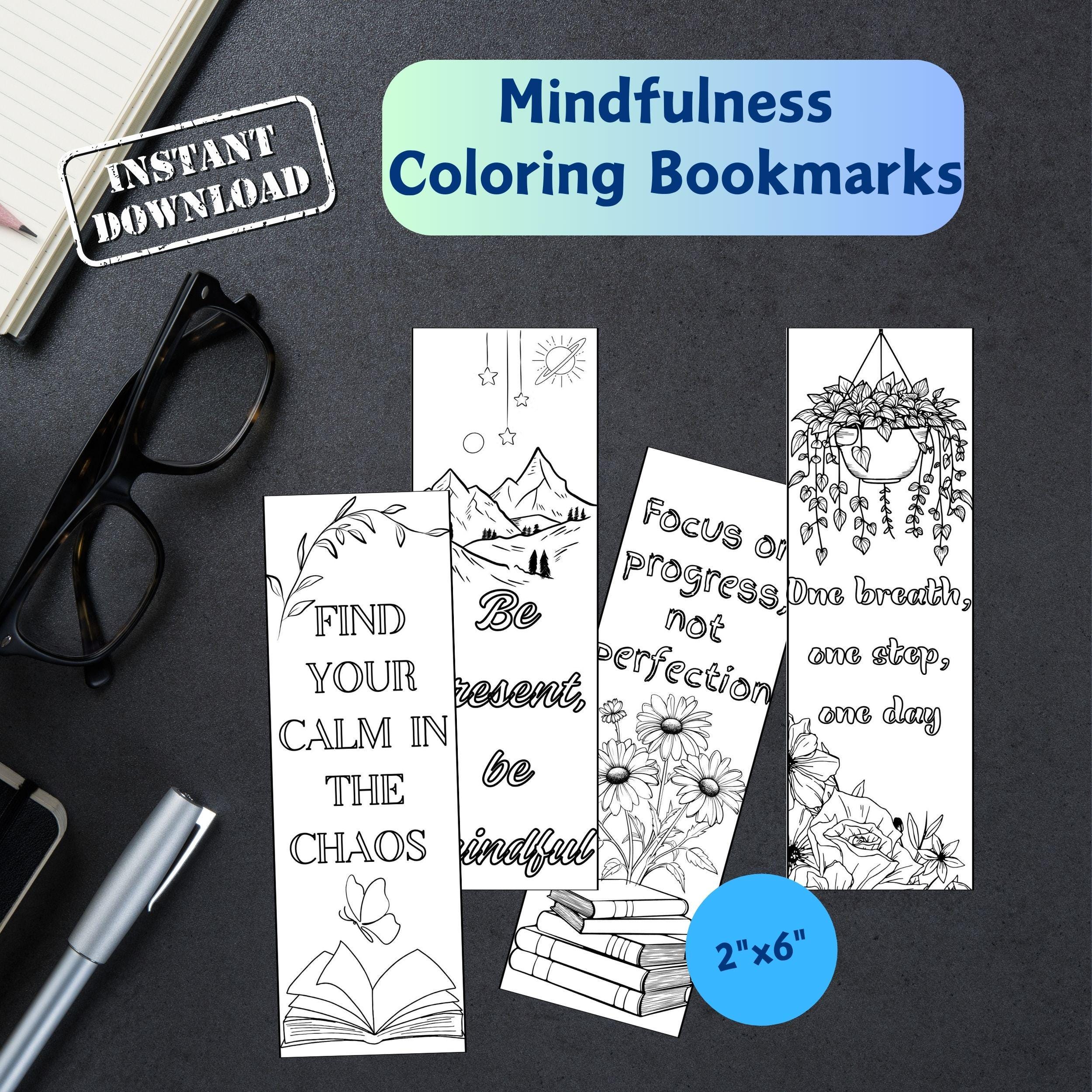 Printable Mindfulness Coloring Bookmarks - Etsy