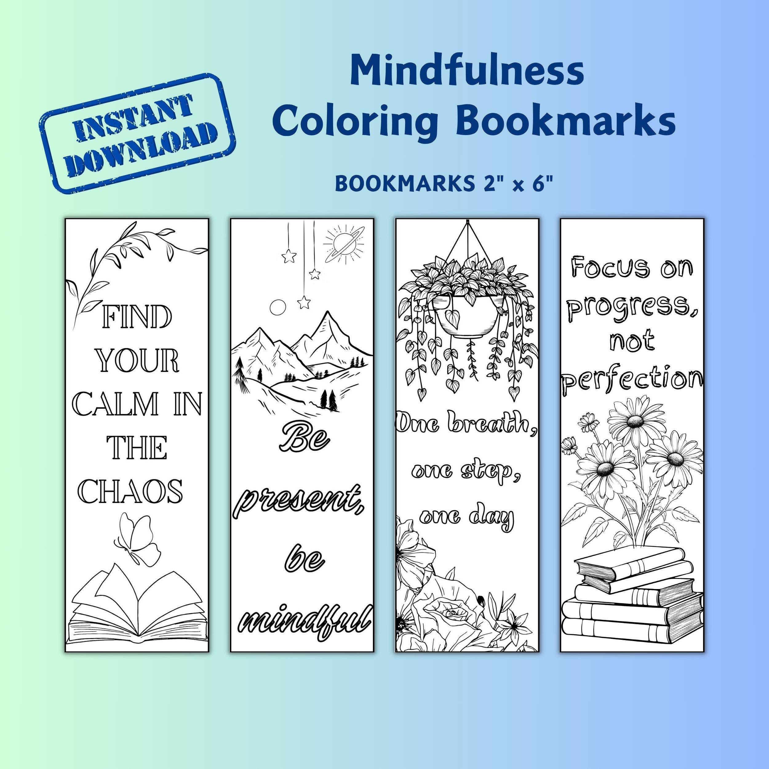 Printable Mindfulness Coloring Bookmarks - Etsy