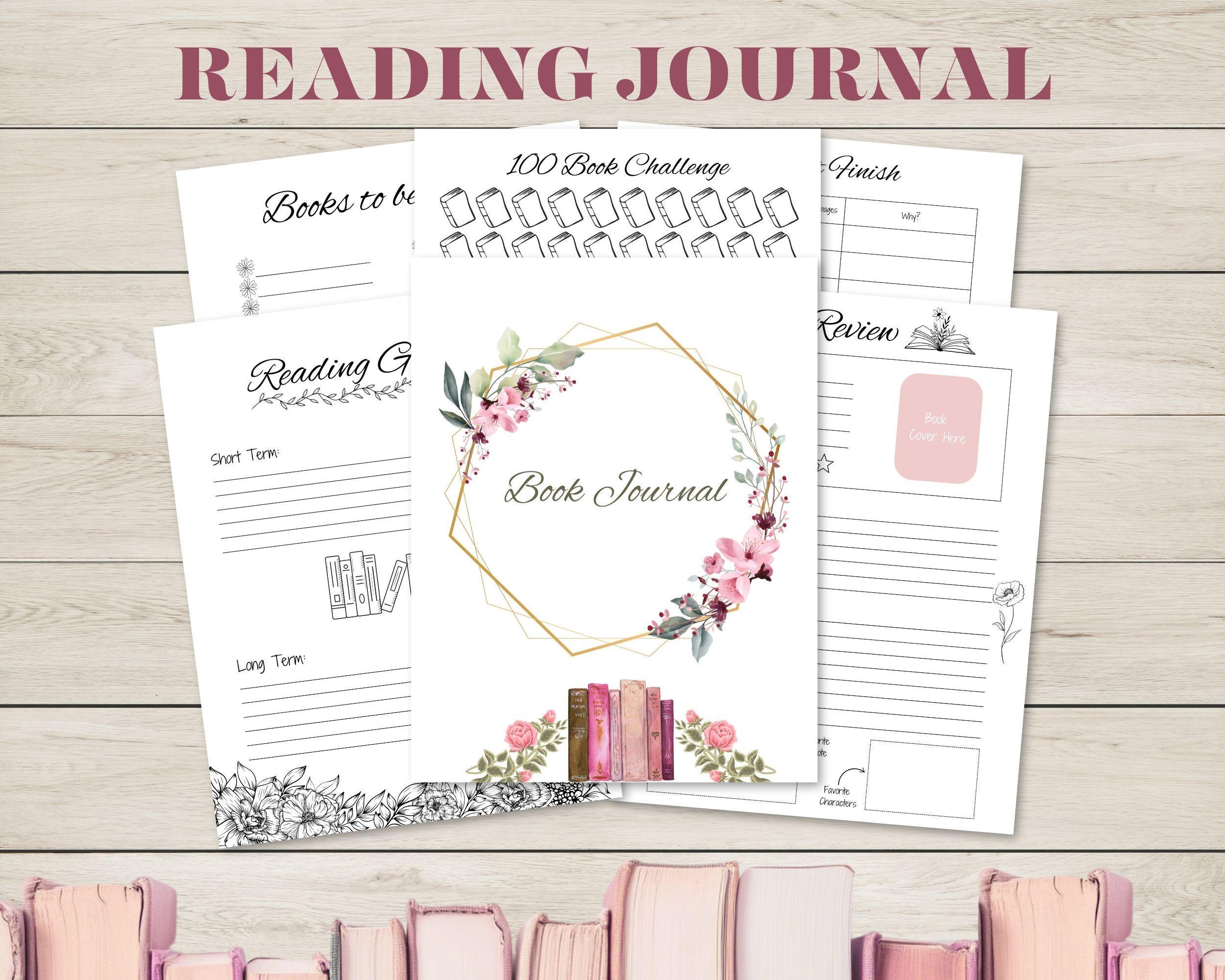Printable Book Journal Reading Tracker Book Review Reading Goals TBR ...