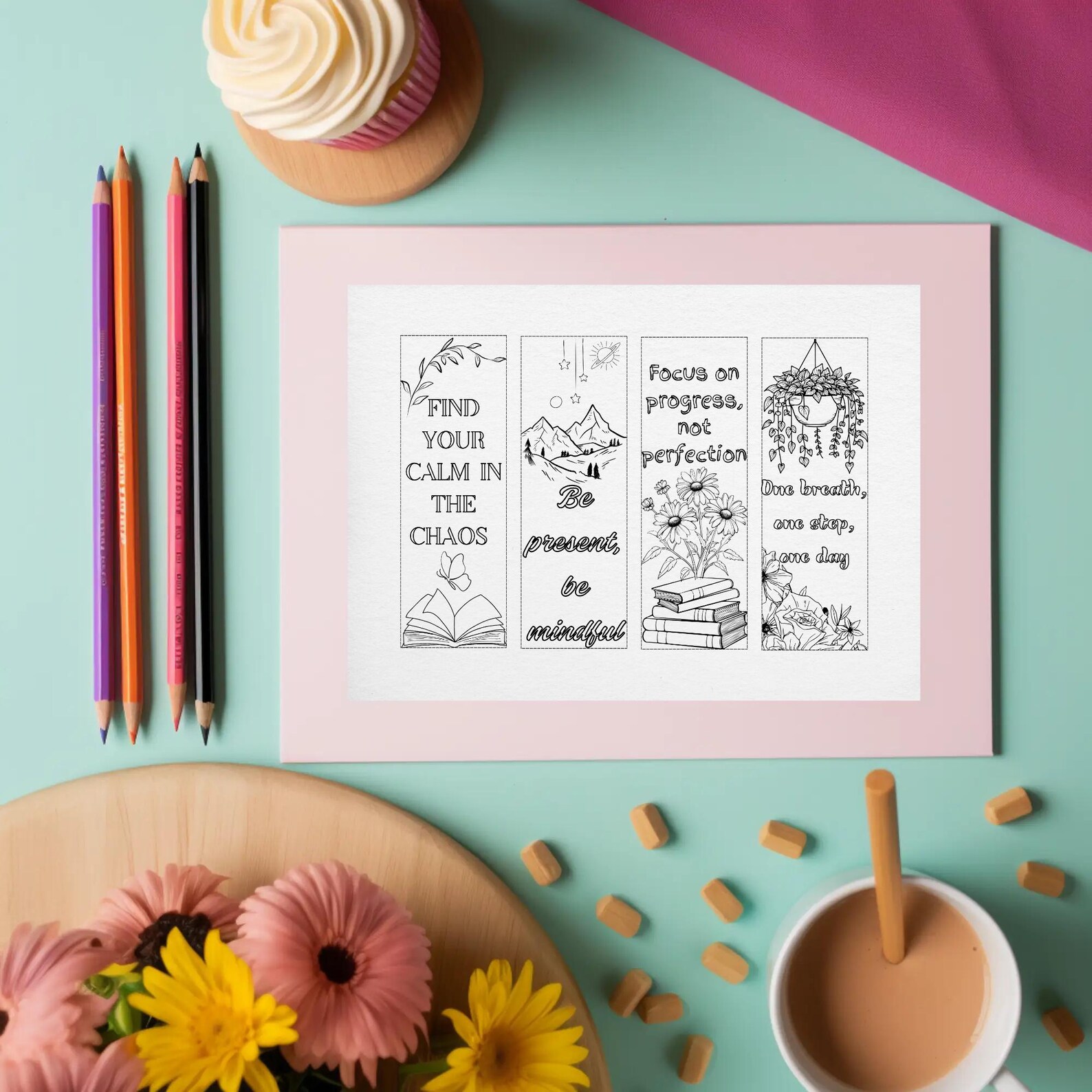 Printable Mindfulness Coloring Bookmarks - Etsy