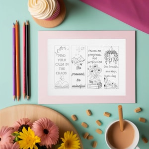 Printable Mindfulness Coloring Bookmarks - Etsy