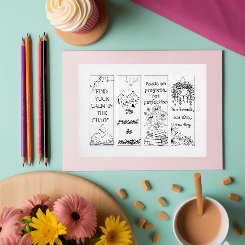 Printable Mindfulness Coloring Bookmarks - Etsy