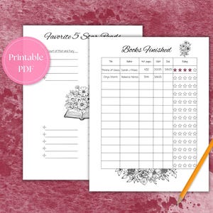 Printable Reading Journal 2025: Book Review Tracker (PDF) - Etsy