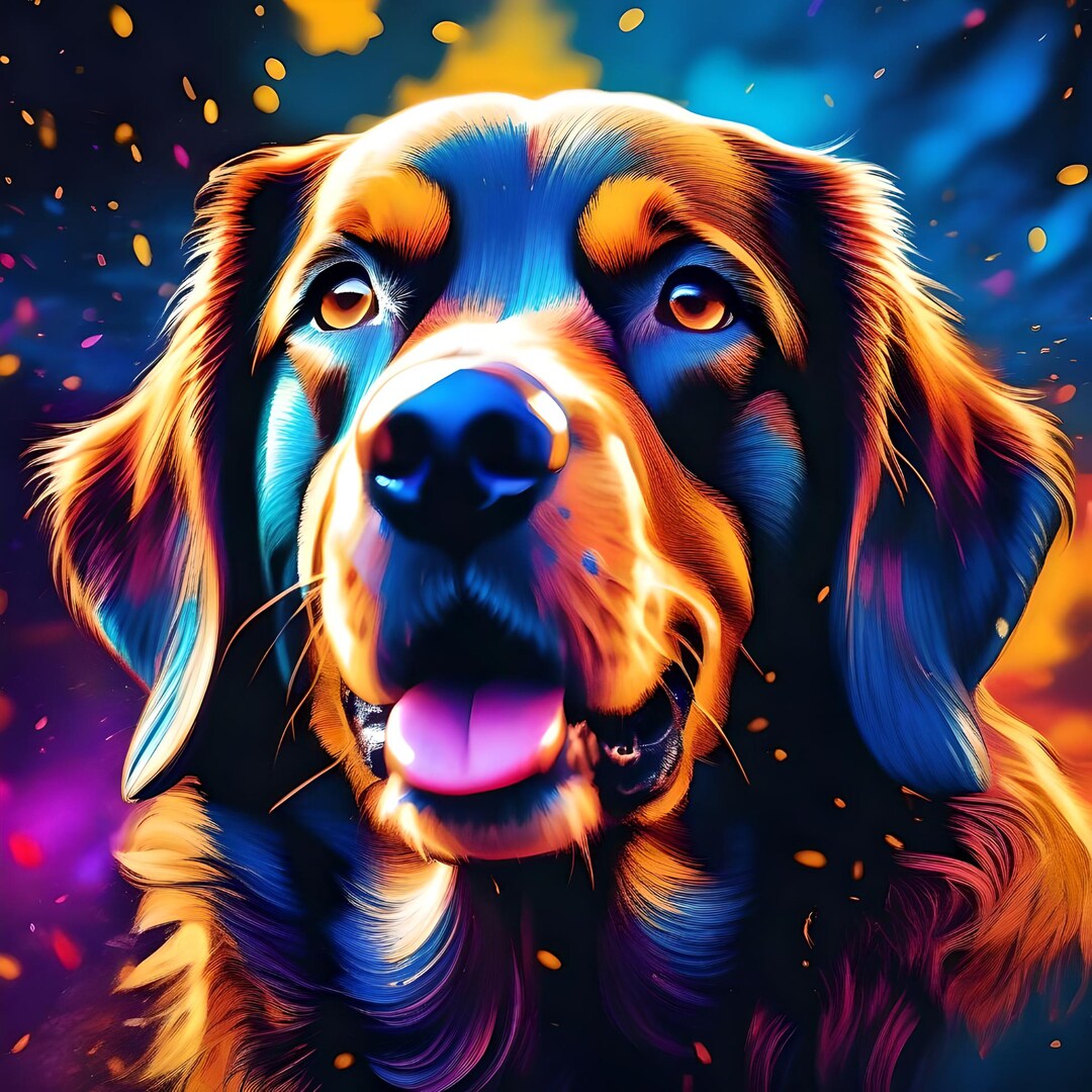Colorful Dog Face Design Jigsaw Puzzle: Paws and Colors Galore Best ...