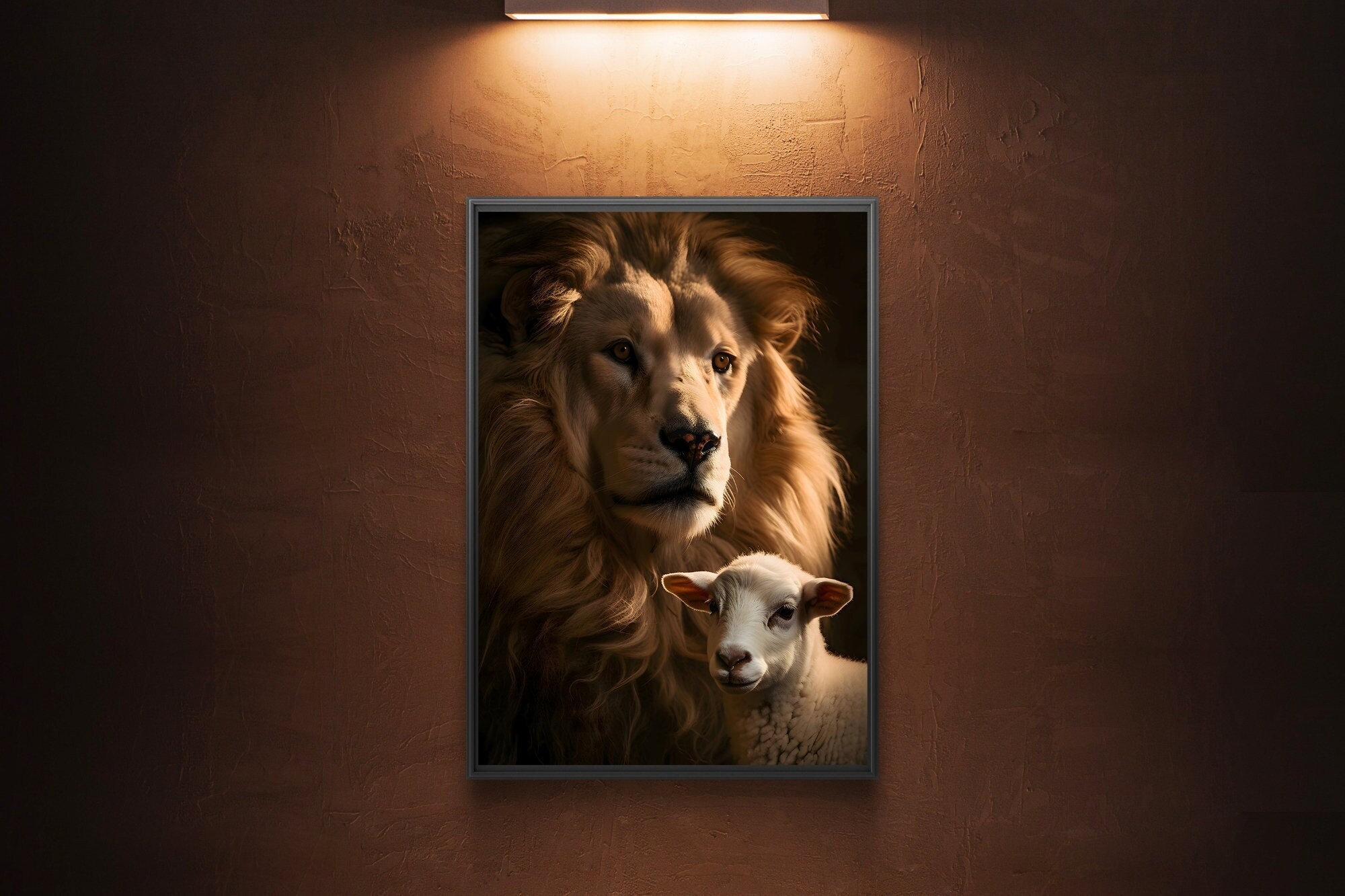 Christian Wall Art - "the Lion and the Lamb" - Original Digital Art ...