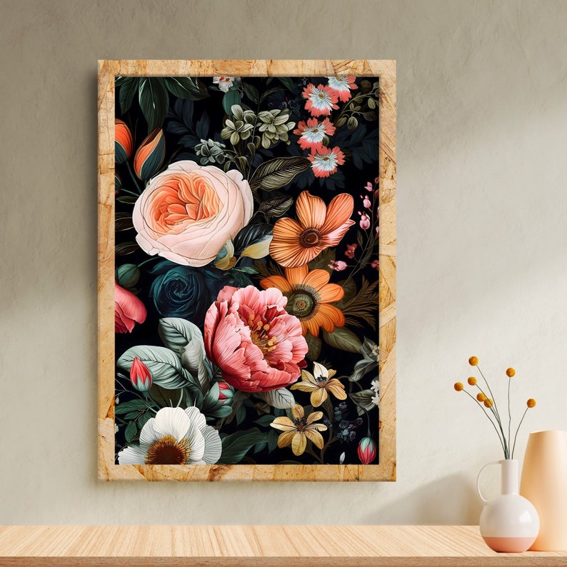 Bold Floral Print - Wall Art - Digital Download (5 Files) - Etsy