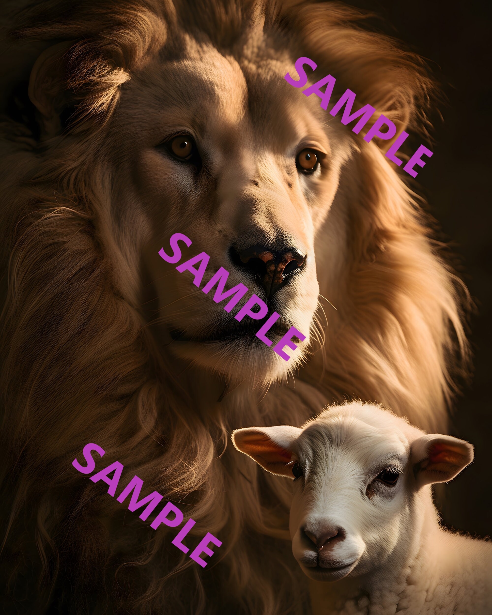 Christian Wall Art - "the Lion and the Lamb" - Original Digital Art ...