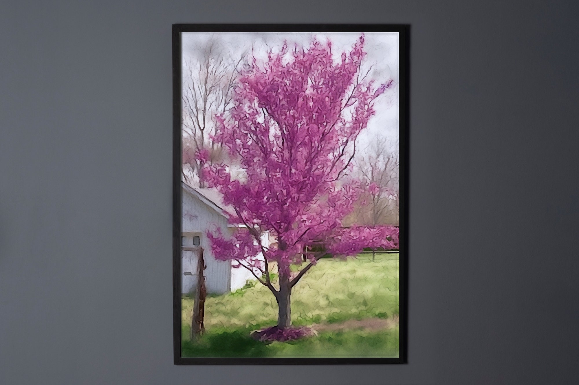 Redbud Tree in Missouri - Watercolor Painting - Wall Art - Digital ...