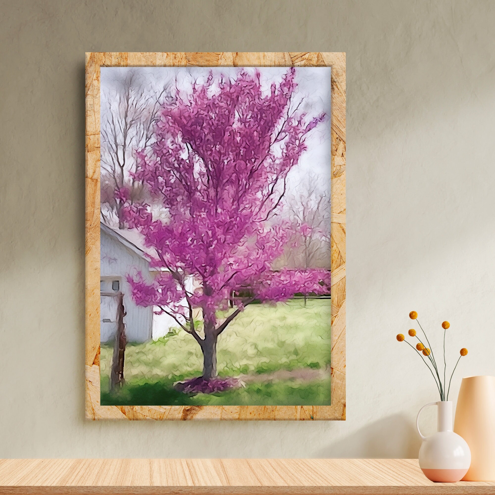 Redbud Tree in Missouri - Watercolor Painting - Wall Art - Digital ...