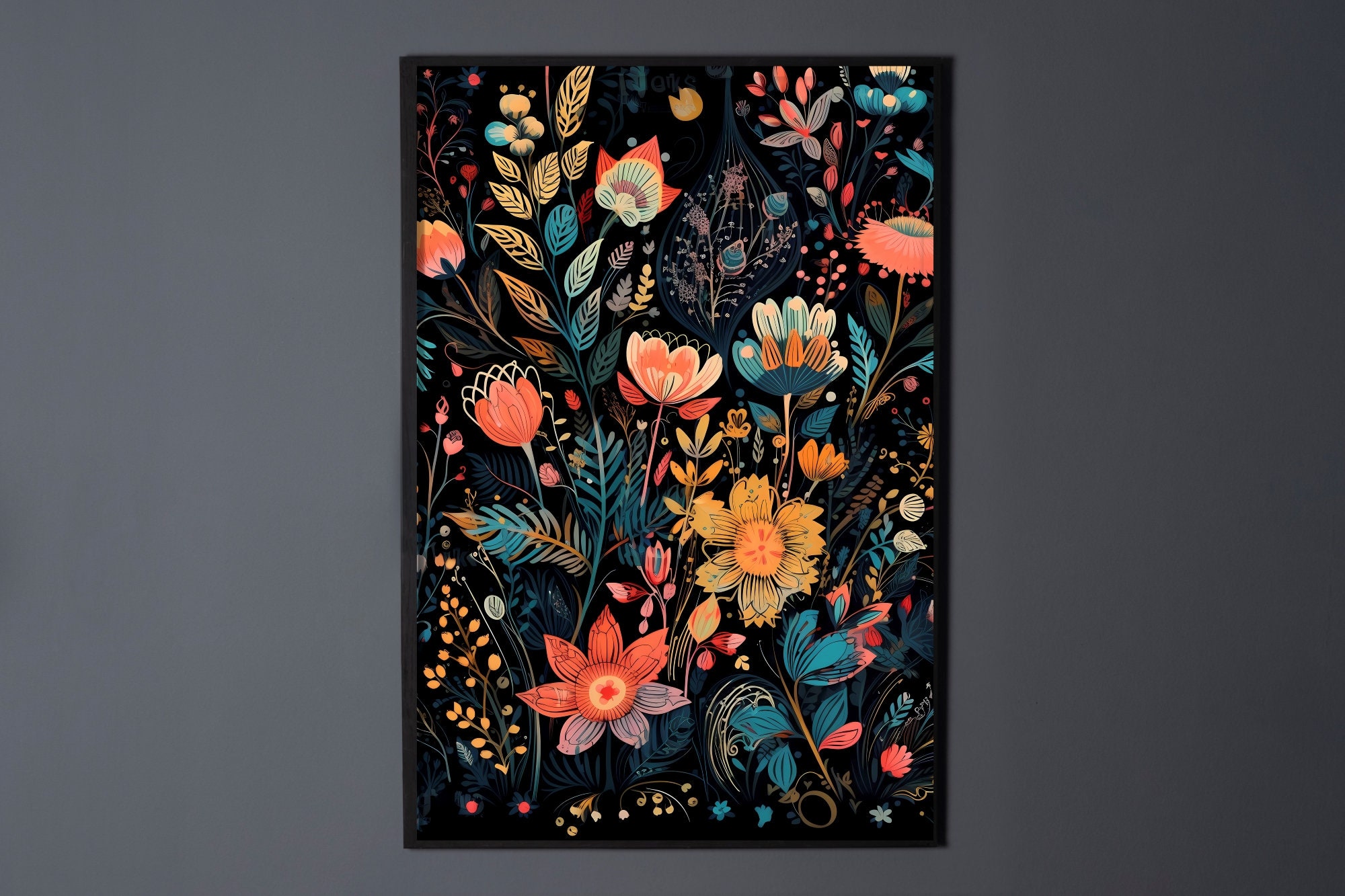 Abstract Floral Print - Wall Art - Digital Download (5 Files) - Etsy