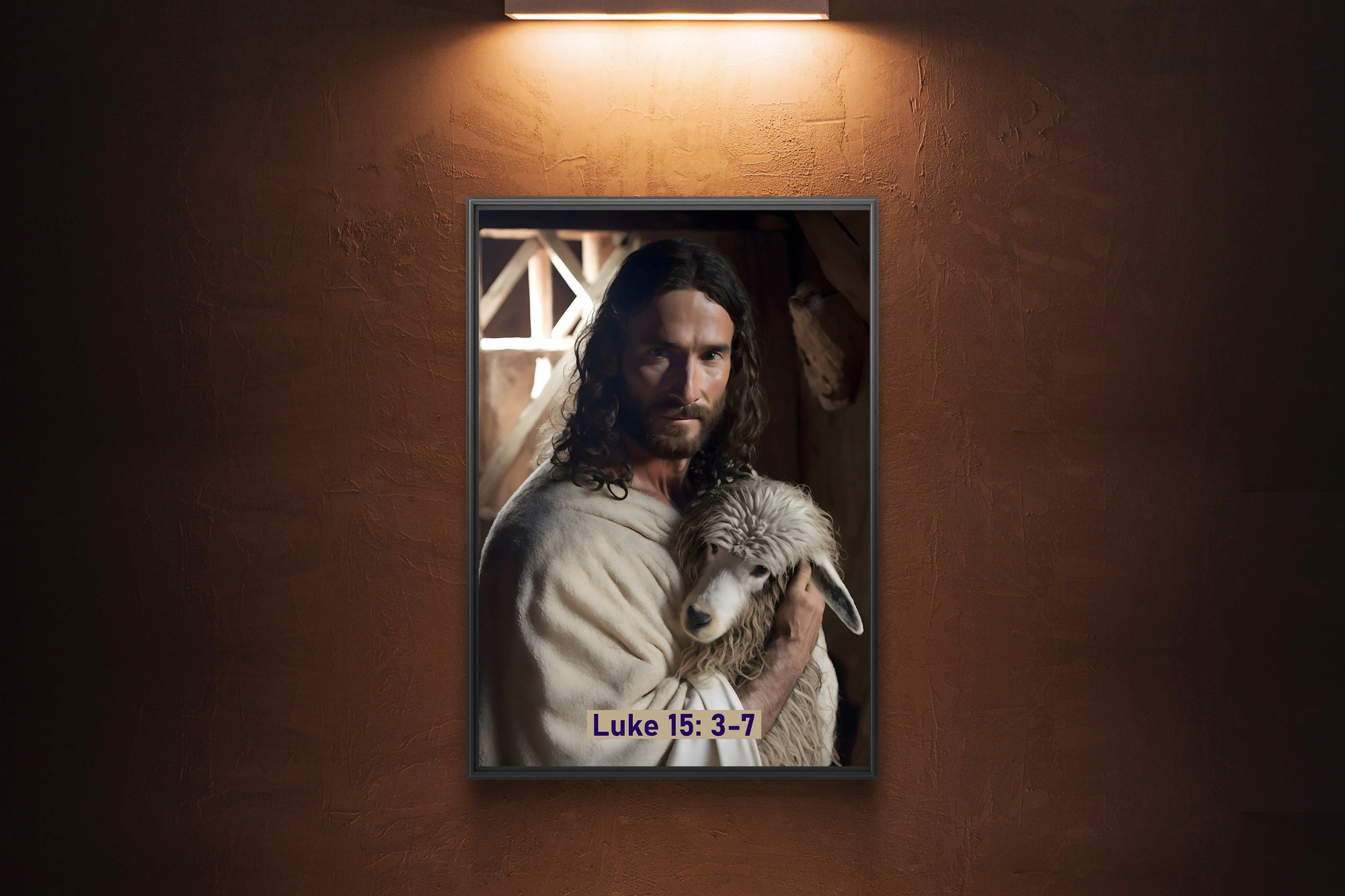 Jesus Christ Portrait - "luke 15: 3-7 (parable of the Lost Sheep ...
