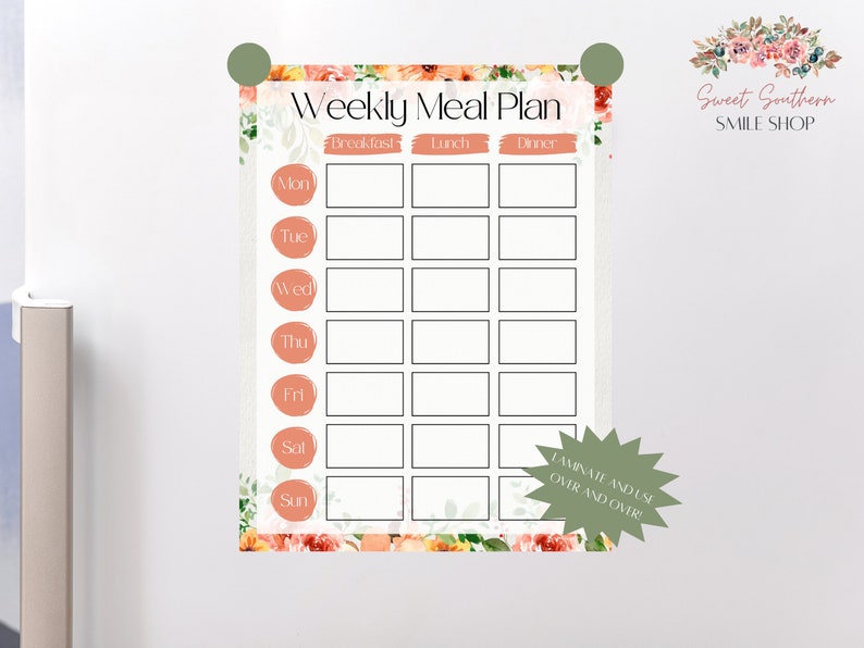 Weekly Meal Planner, Printable Planner, Meal Planner, Meal Tracker ...