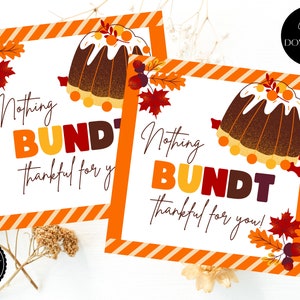 Fall Bundt Cake Gift Tag: Thankful Printable (PDF) - Etsy