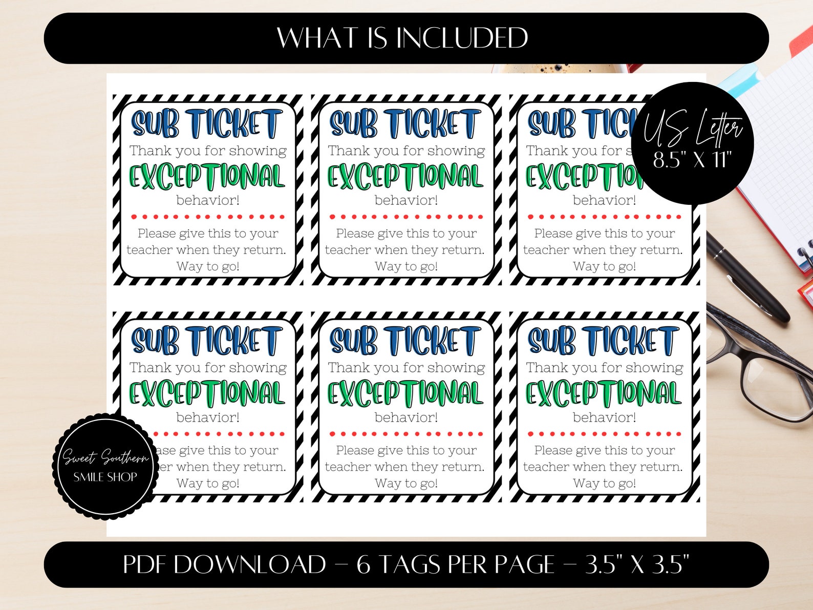 Sub Ticket, Sub Ticket Printable, Parent Communication, Substitute ...