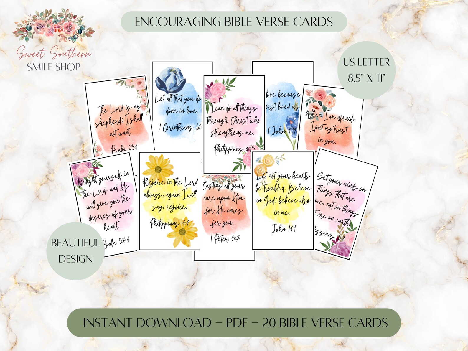 Printable Motivational Bible Verse Cards, Scripture Cards, Memory Verse ...