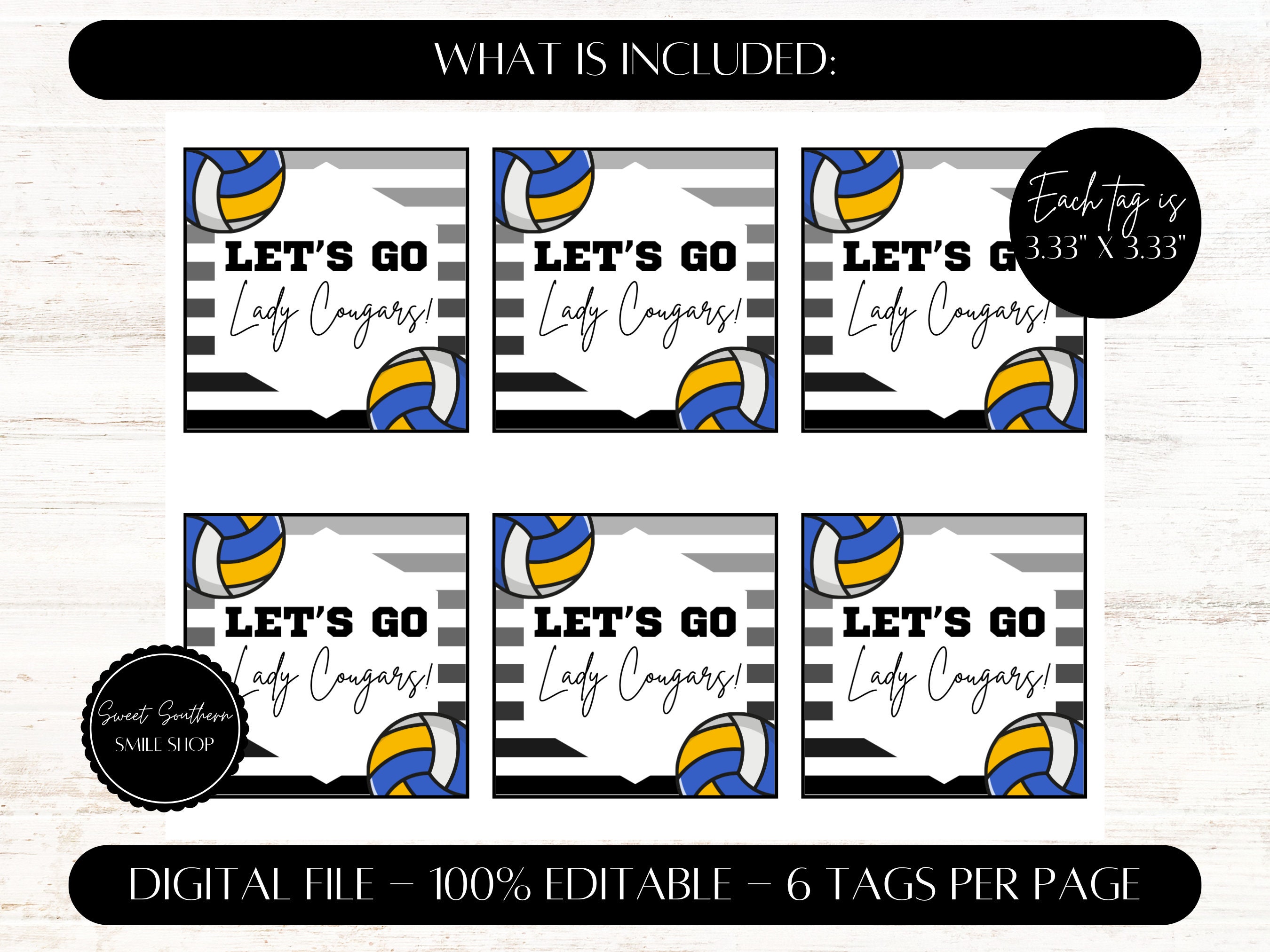 Volleyball Good Luck Tags, Volleyball Snack Bag Tags, Volleyball Team ...