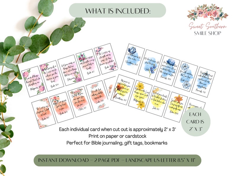 Printable Motivational Bible Verse Cards, Scripture Cards, Memory Verse ...