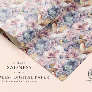 Summer Sadness Seamless Digital Paper Seamless Patterns Scrapbook Paper ...