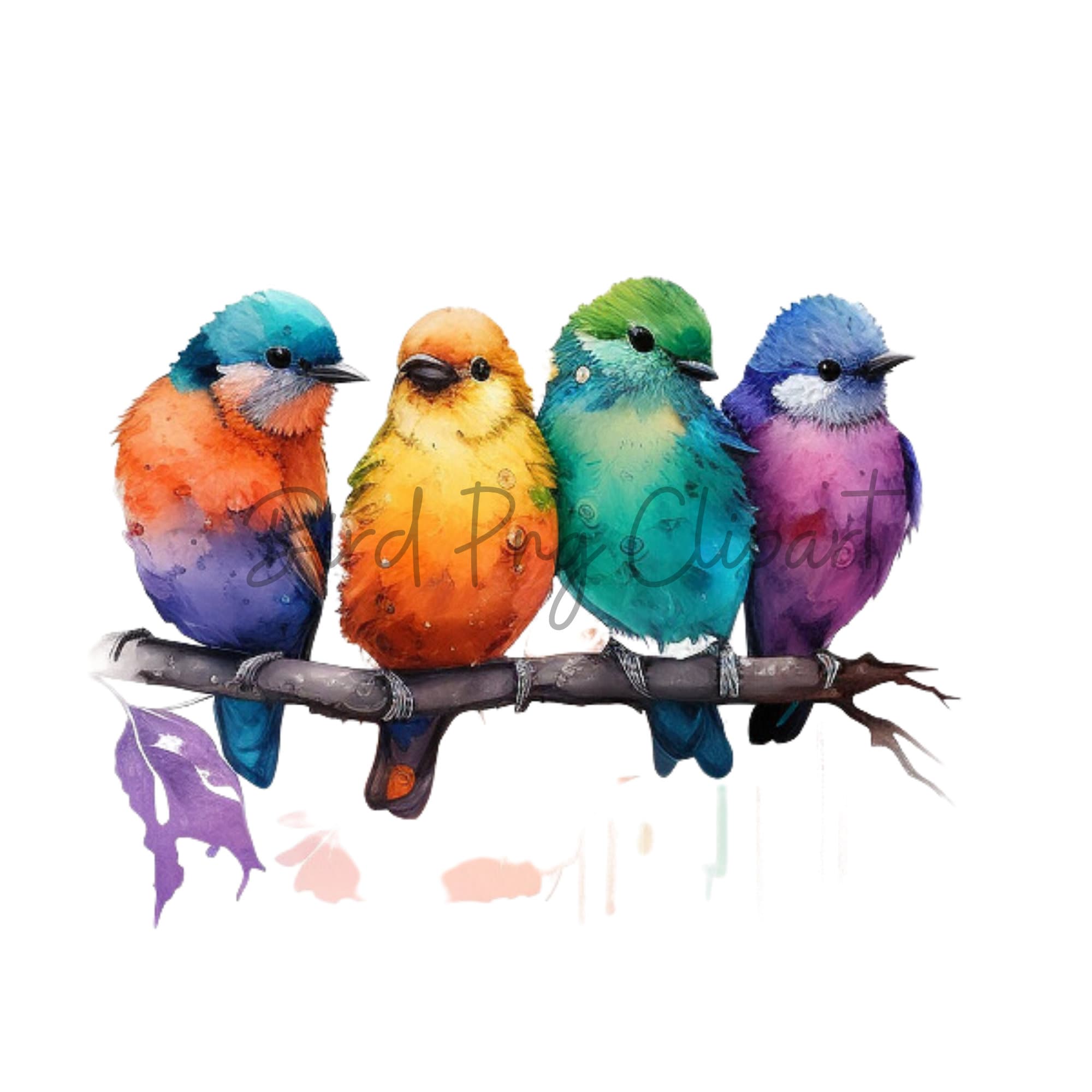 Bird Png, Colorful Cute Bird Sitting on a Tree Branch,birds Clipart ...