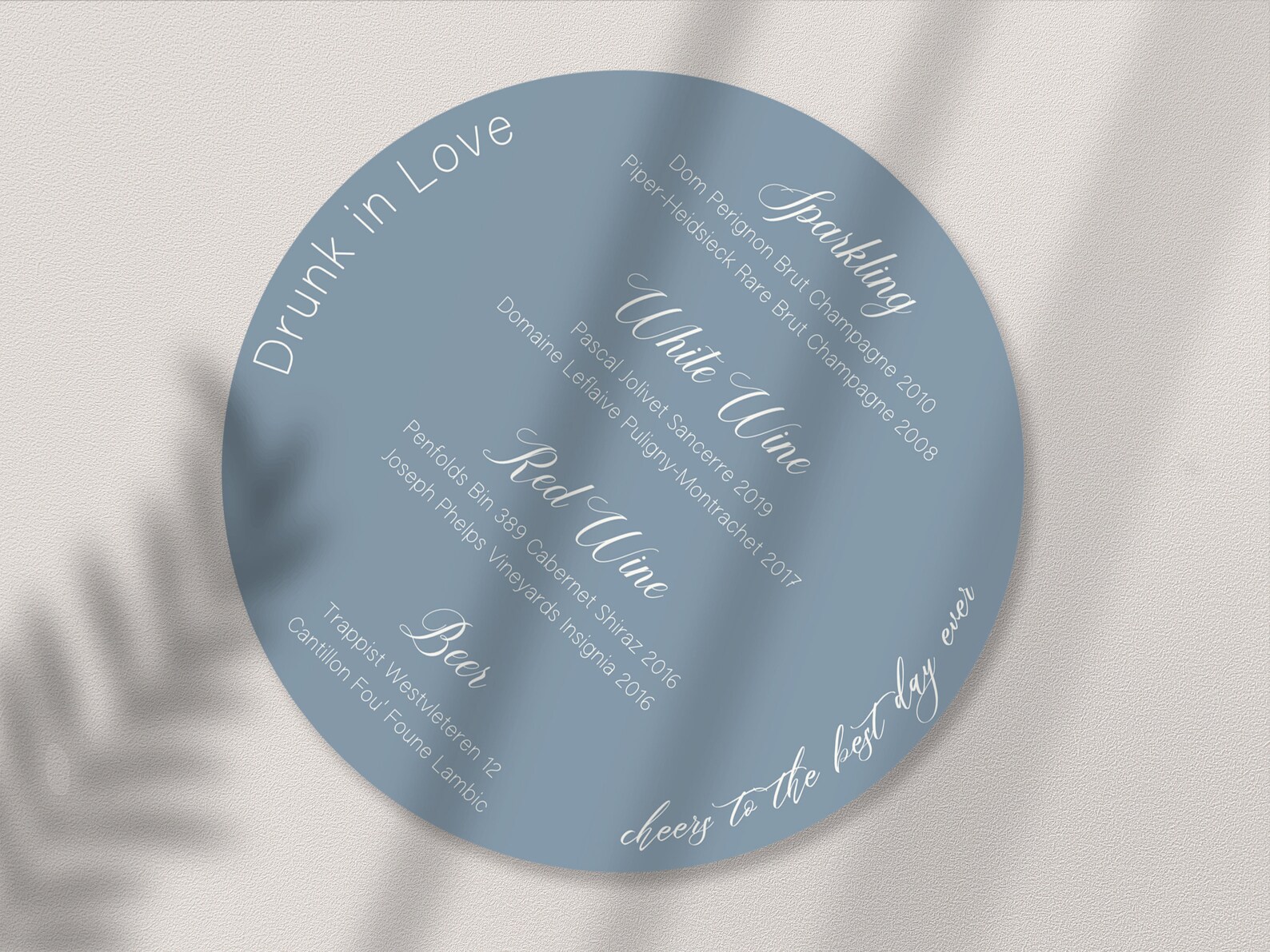 Wedding Menu Boho Menu Card Modern Round Menu Modern Drink Menu ...