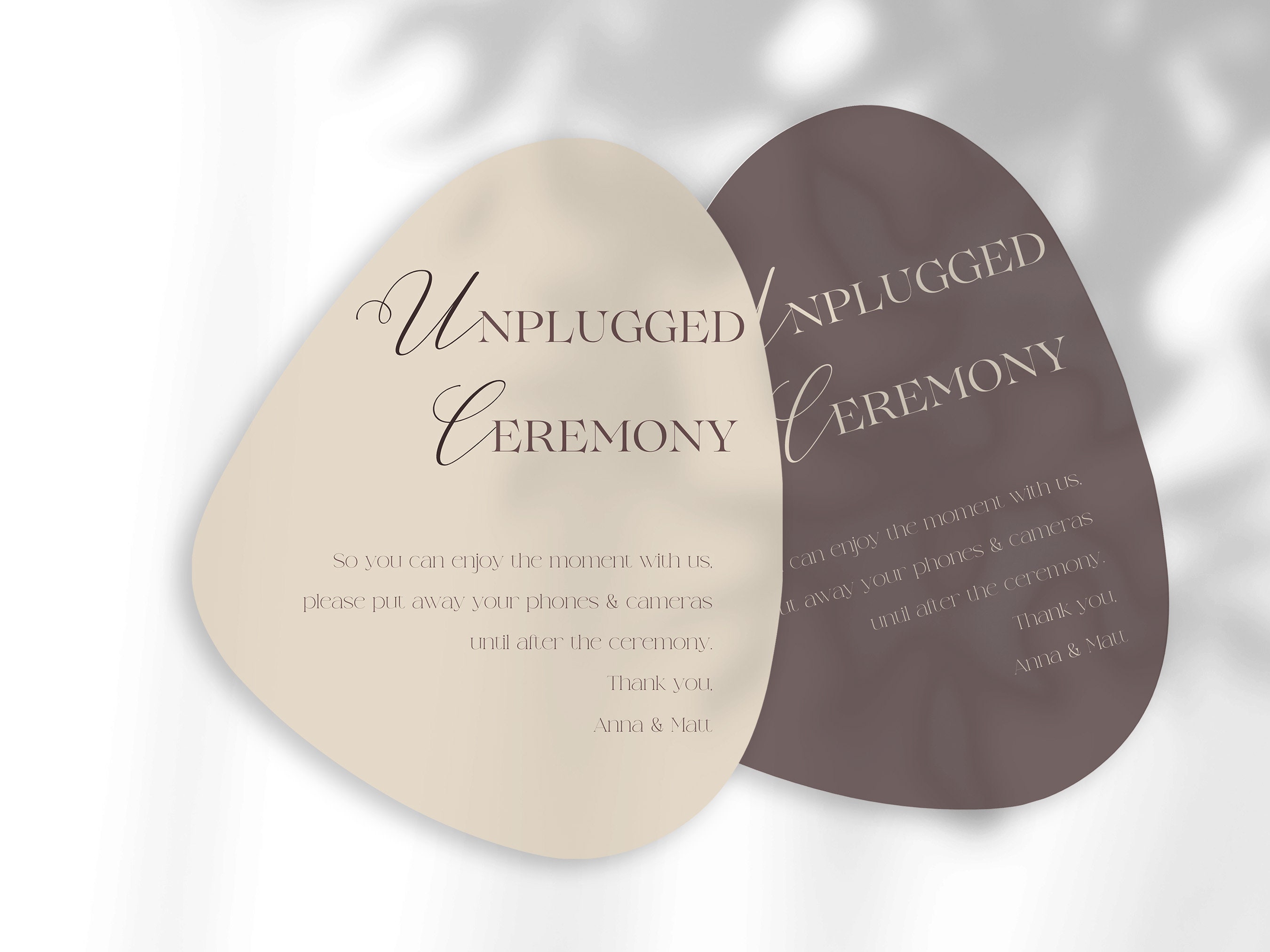 Wedding Unplugged Ceremony Sign Boho Wedding Sign Modern Pebble Unplugged Sign Beige Unplugged ...